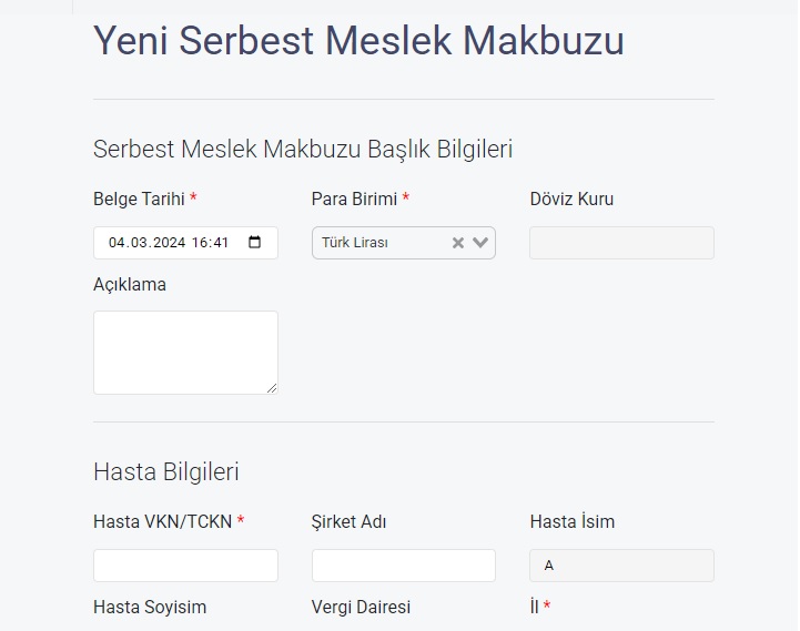 Serbest Meslek Makbuzu nasıl oluşturulur?